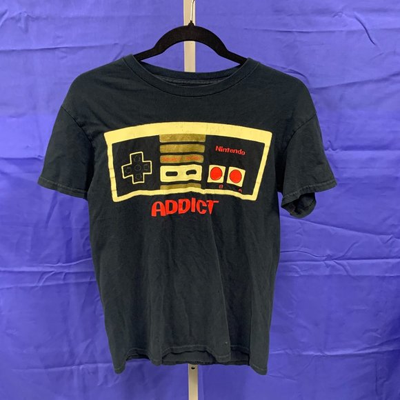 Nintendo | Shirts | Nintendo Games Retro Addict Shirt Black Controller ...